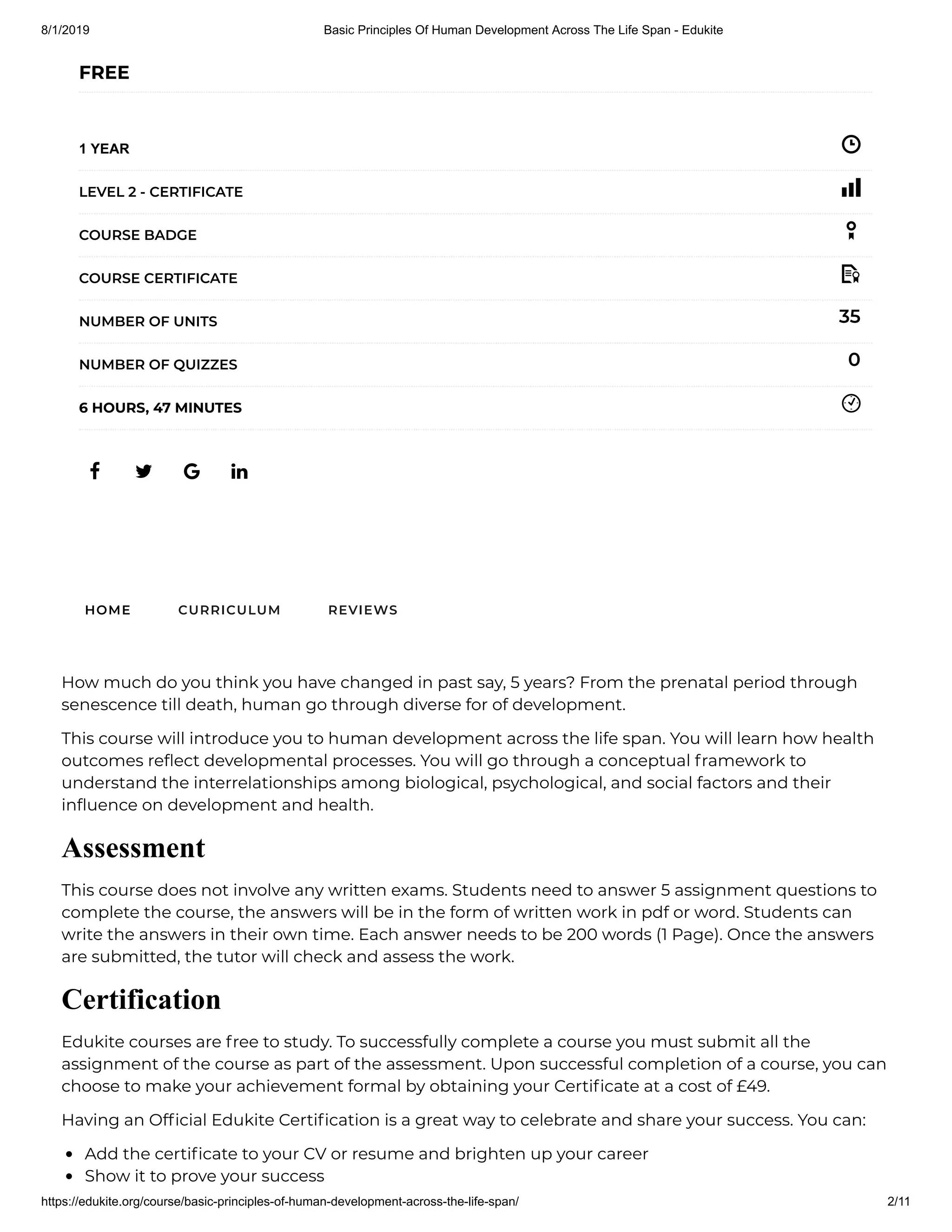 Basic principles of human development across the life span edukite | PDF