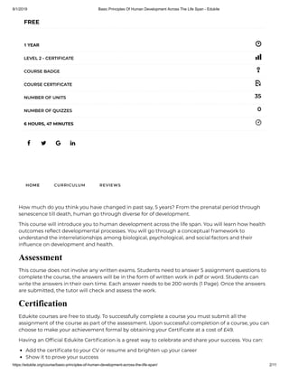 Basic principles of human development across the life span edukite | PDF
