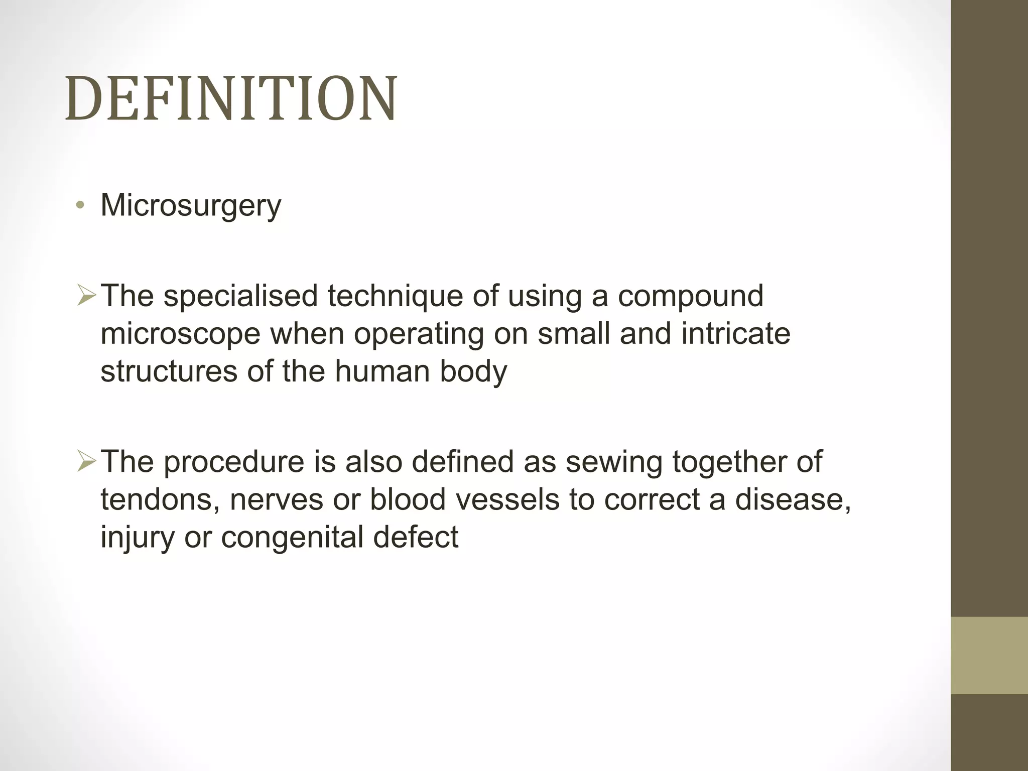 Basic principles of microsurgery | PPTX