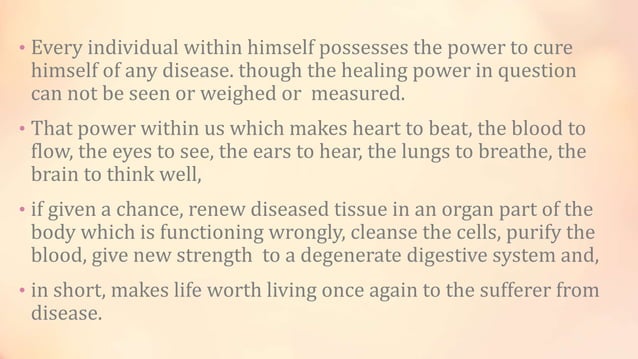 basic principles of naturopathy.pptx | Infectious Diseases | Diseases ...