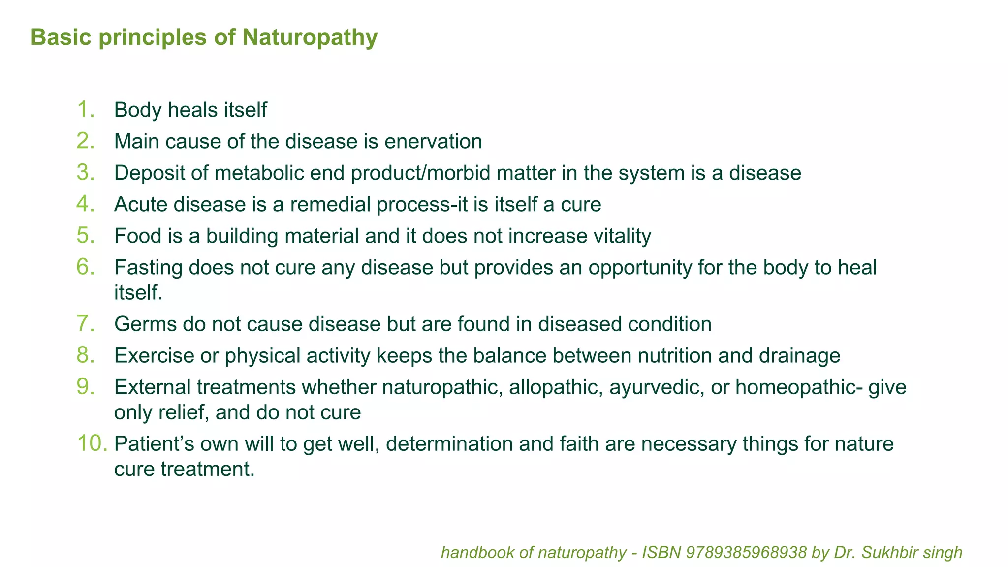 BASIC PRINCIPLES OF NATUROPATHY | PPTX