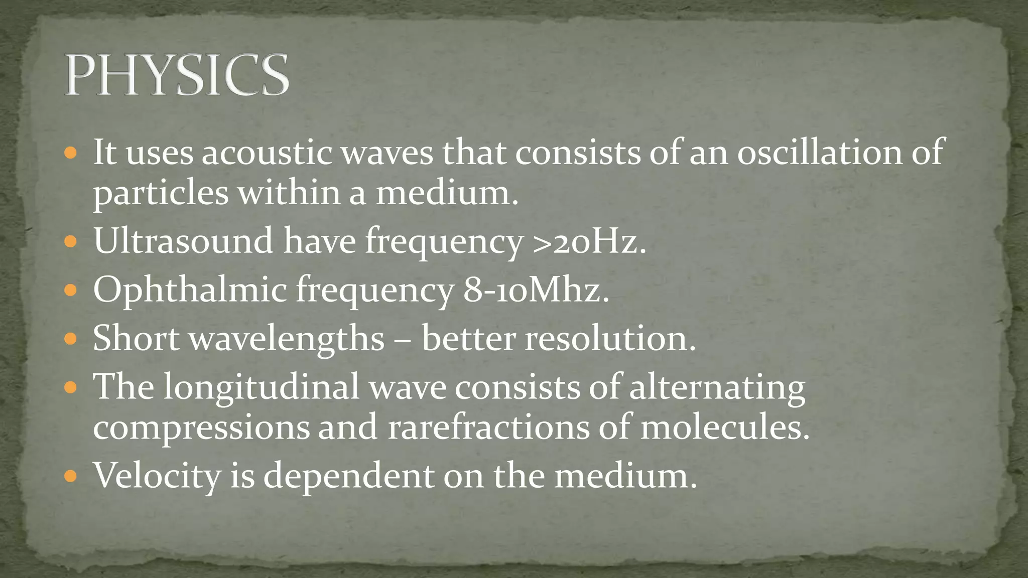 Basic principles of ocular ultrasonography | PPTX