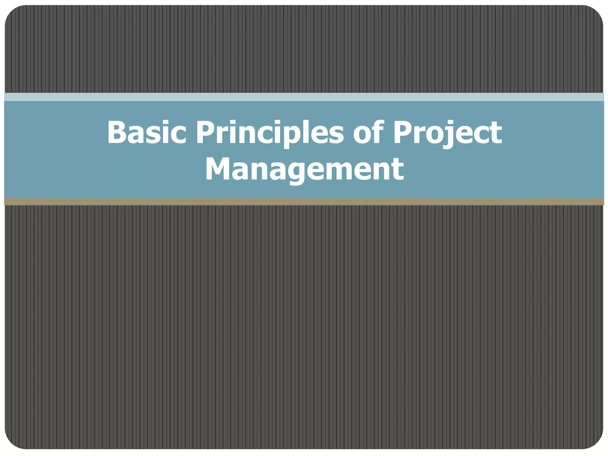 Basic Principles of Project Management | PPTX
