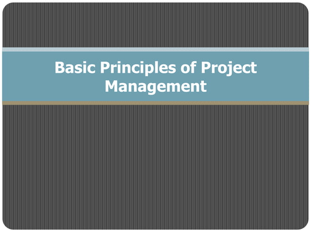 Basic Principles of Project Management | PPTX | Business | Business and Finance