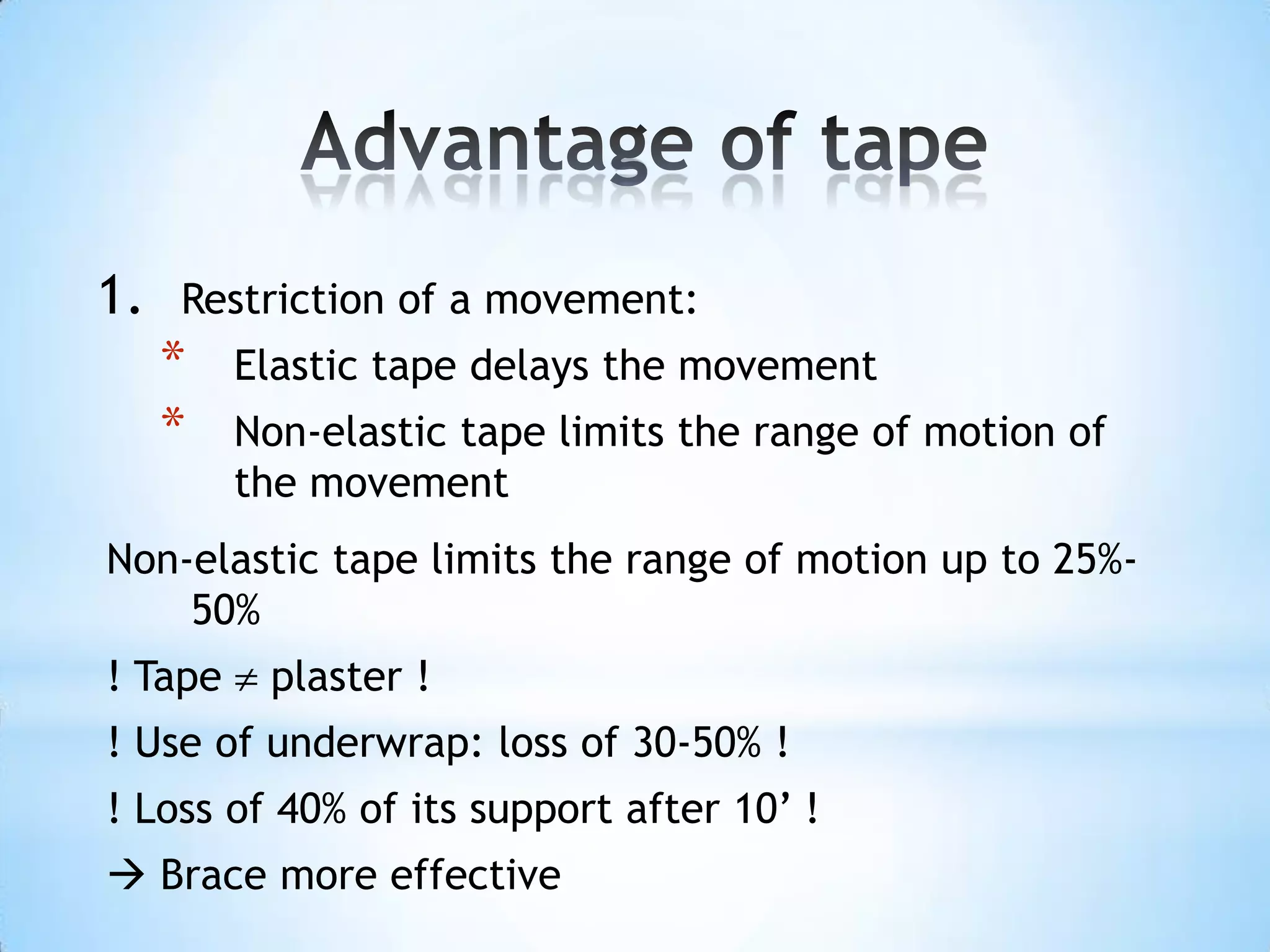 Basic principles of taping techniques - Mr. Marc Lievens | PPTX