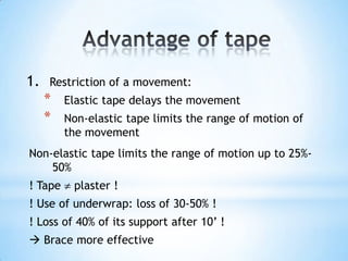 Basic principles of taping techniques - Mr. Marc Lievens | PPTX