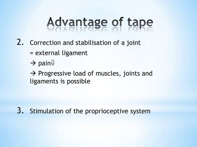 Basic principles of taping techniques - Mr. Marc Lievens | PPTX