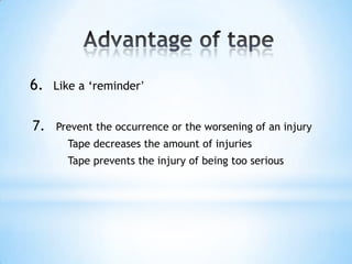 Basic principles of taping techniques - Mr. Marc Lievens | PPTX