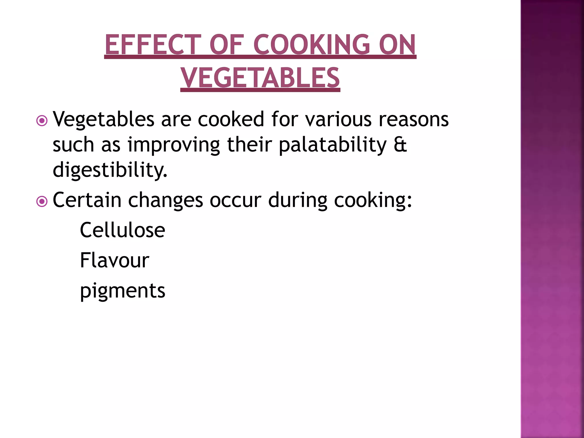 Basic principles of vegetables cookery | PPTX