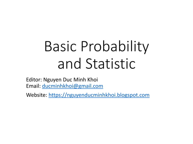 Basic probability & statistics | PDF | Physics | Science