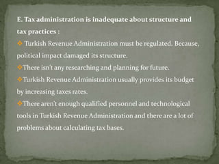 Basic Problems In Turkish Tax System | PPTX