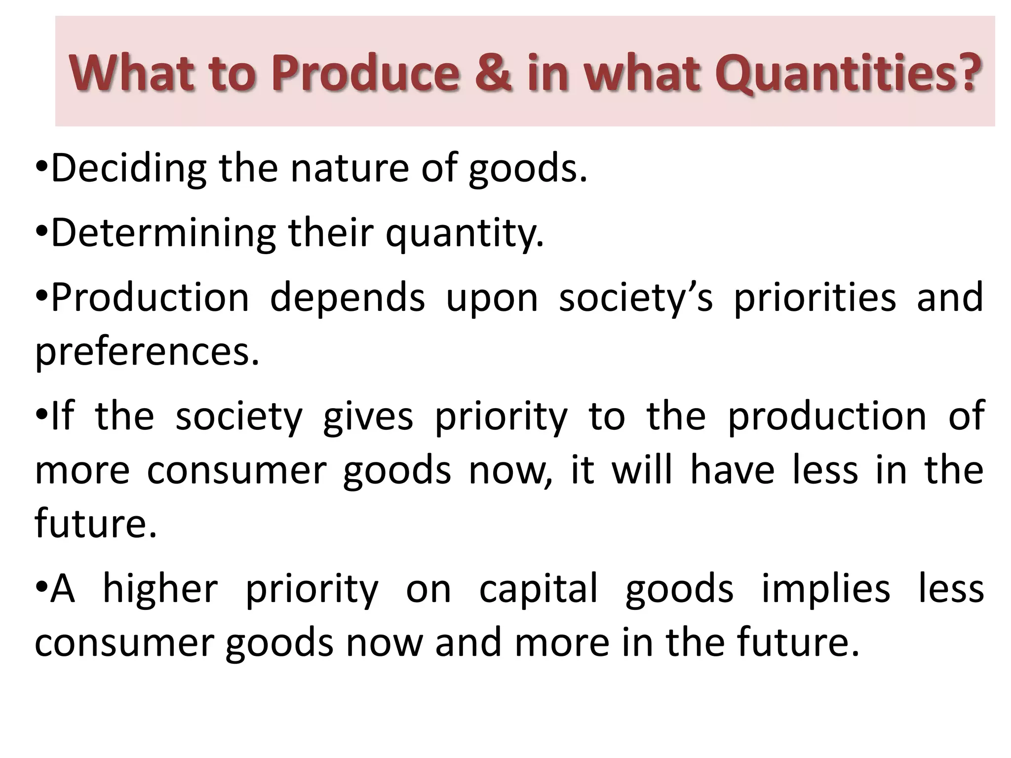 Basic Economic Problems | PPTX