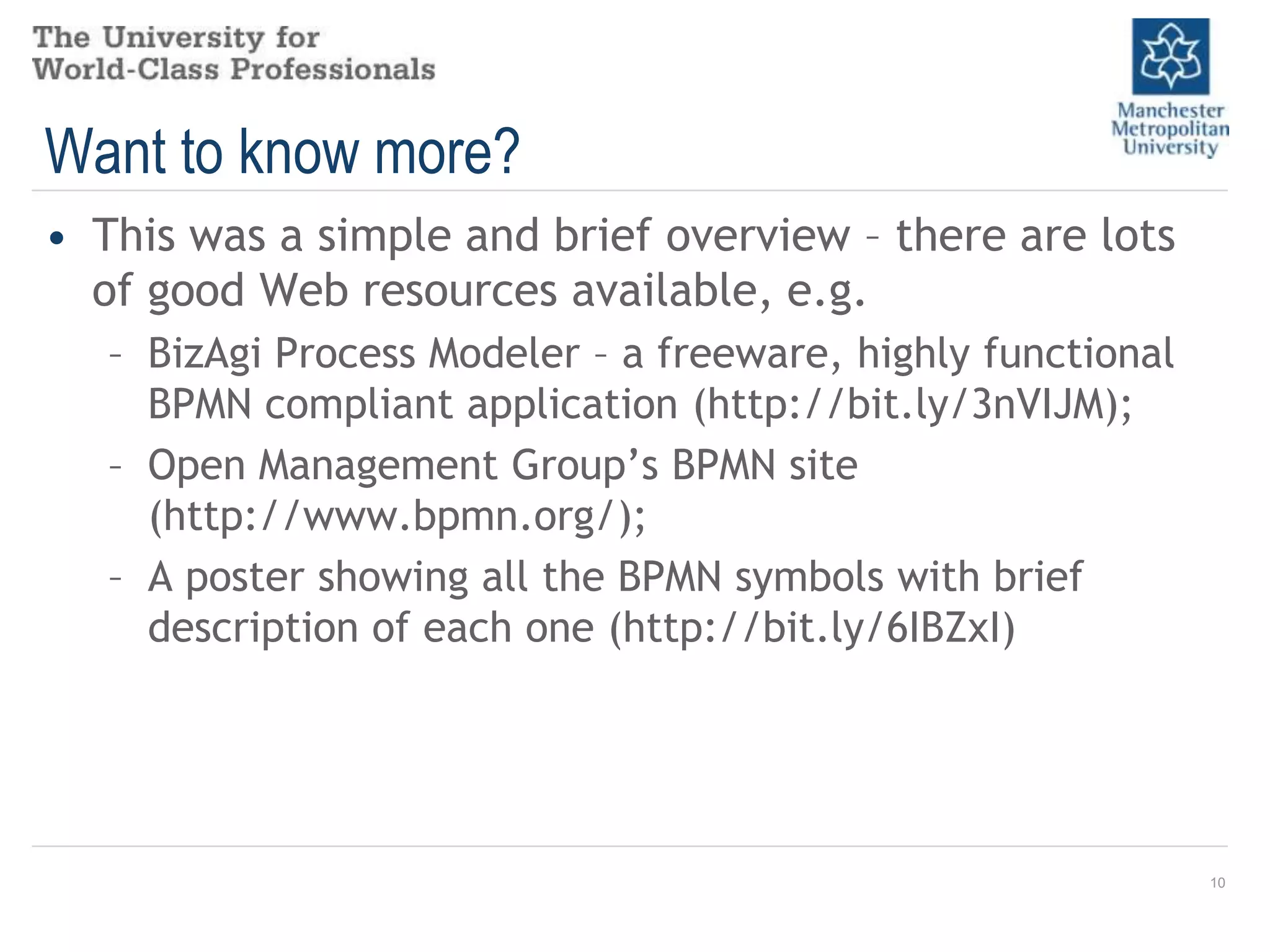 Basic process mapping using BPMN | PPTX