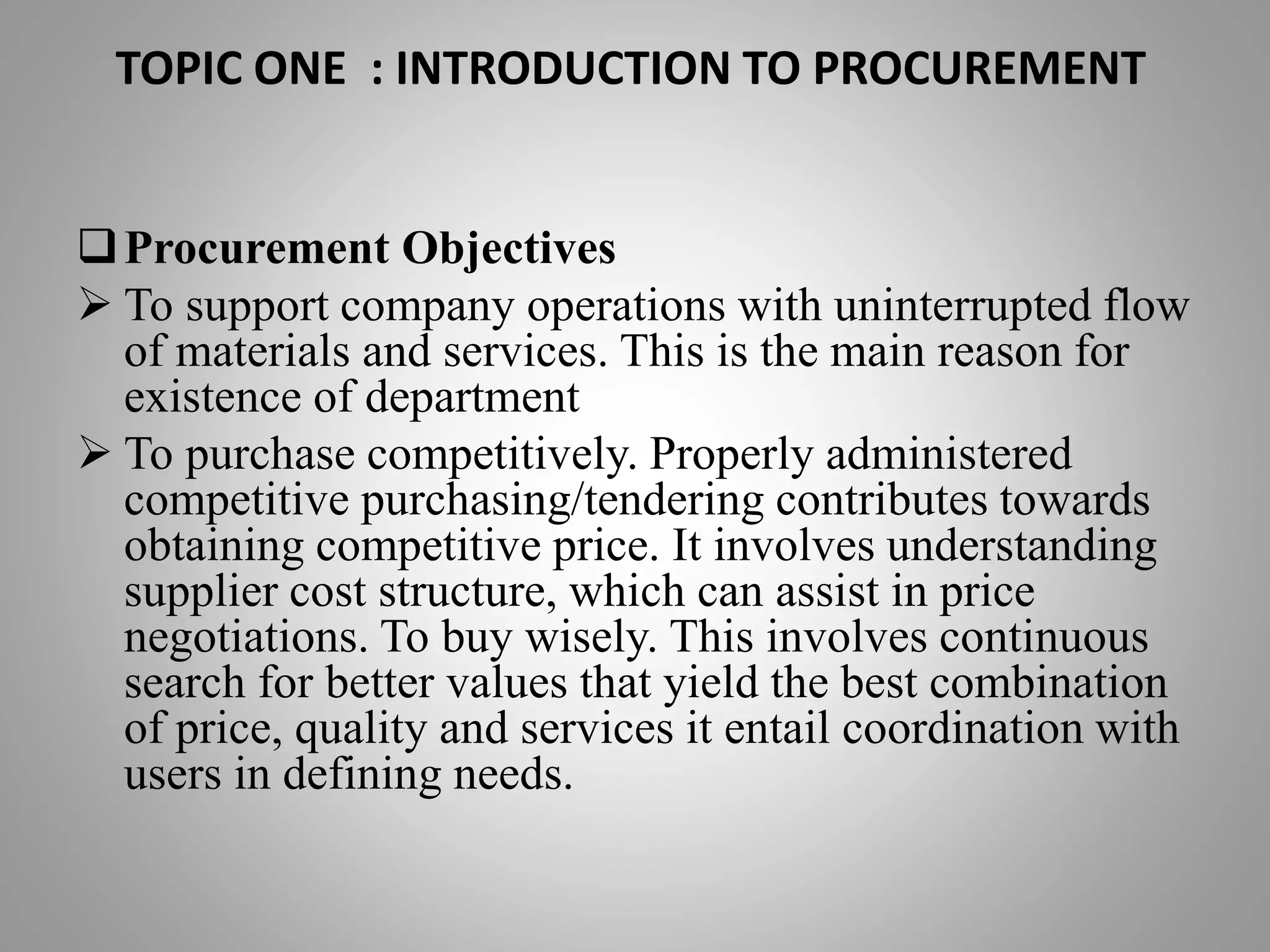 Basic procurement principle lect.1 | PPTX