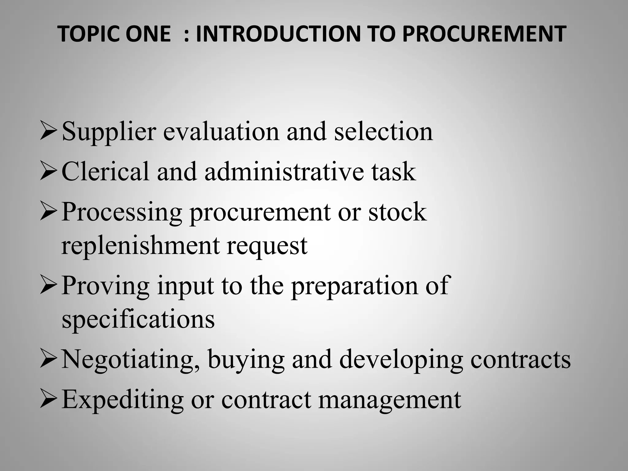 Basic procurement principle lect.1 | PPTX