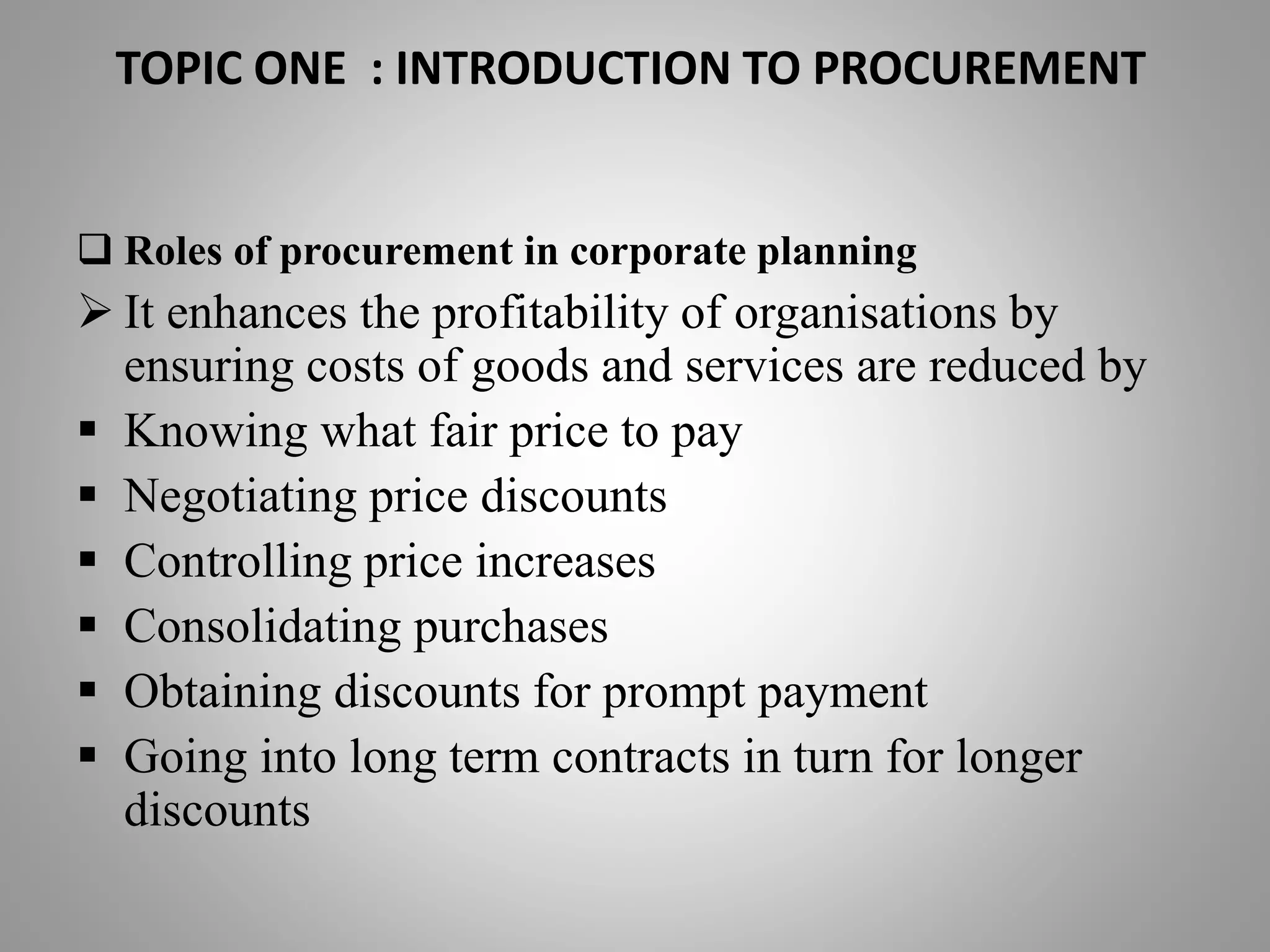 Basic procurement principle lect.1 | PPTX