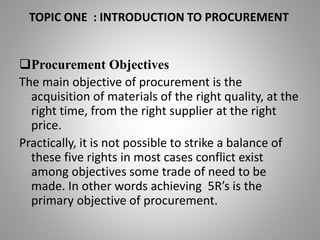 Basic procurement principle lect.1 | PPTX