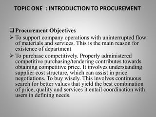 Basic procurement principle lect.1 | PPTX
