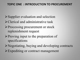 Basic procurement principle lect.1 | PPTX