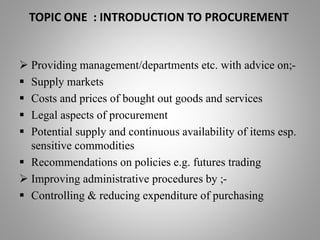 Basic procurement principle lect.1 | PPTX