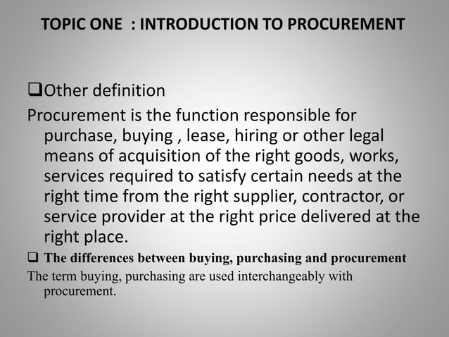 Basic procurement principle lect.1 | PPTX | Mergers and Acquisitions ...