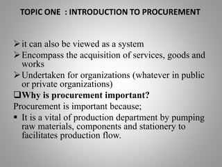 Basic procurement principle lect.1 | PPTX