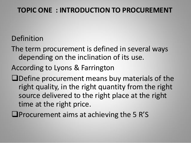 Procurement Meaning