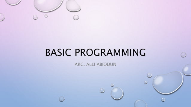 Basic programming | PPTX