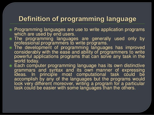 Basic programming concepts