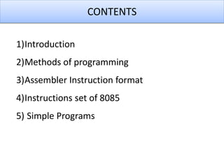 Basic programming of 8085 | PPTX