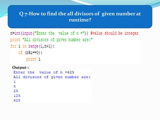 Basic programs in python | PPT