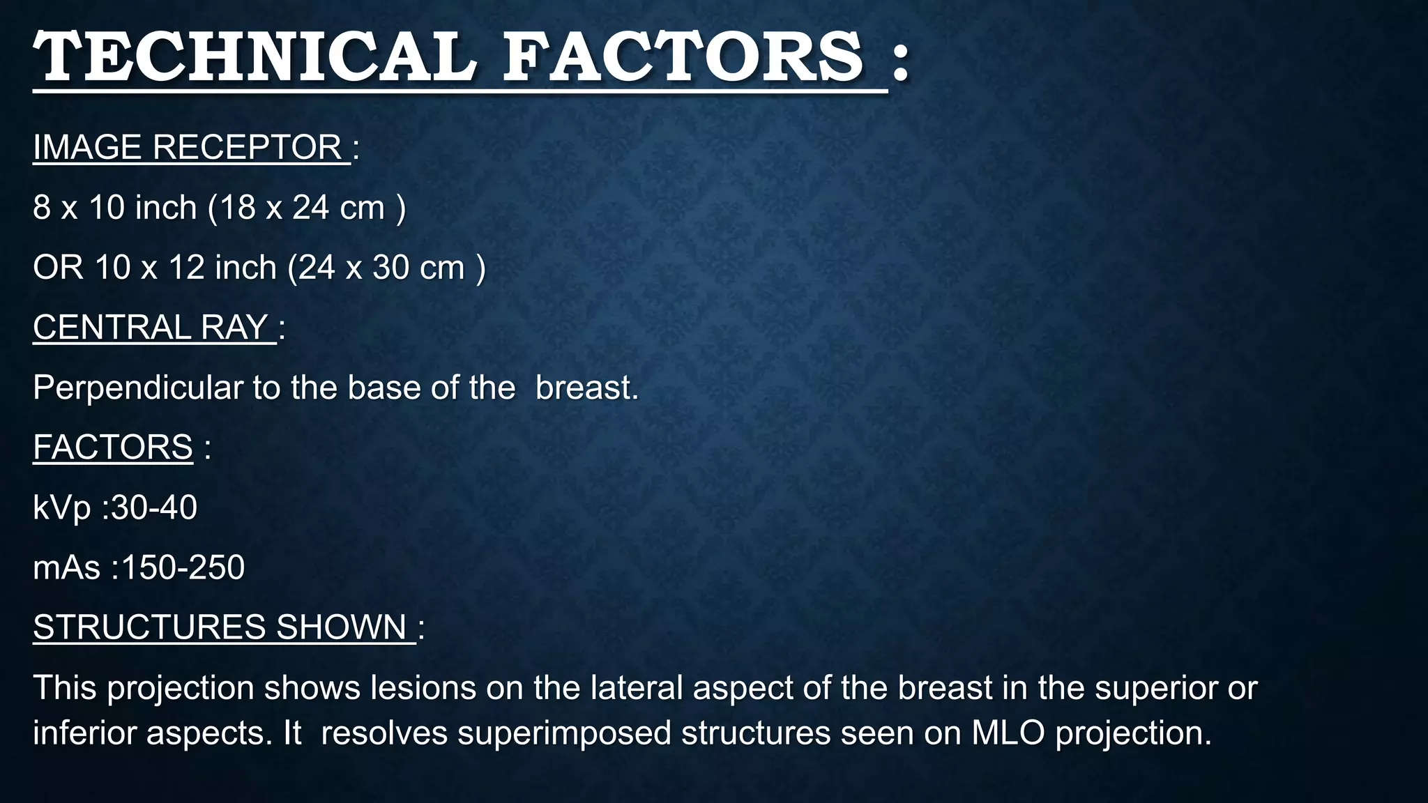 Basic projections of mammogram | PPTX