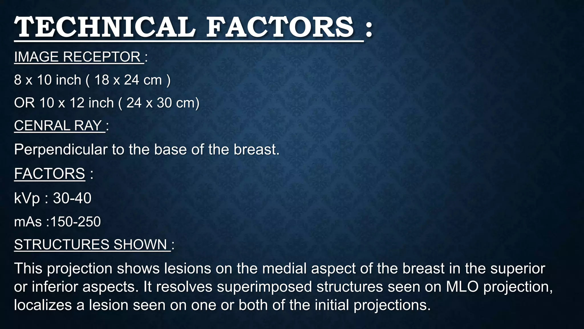 Basic projections of mammogram | PPTX
