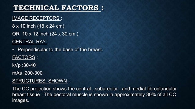 Basic projections of mammogram | PPTX | Medical Tests | Medical Health