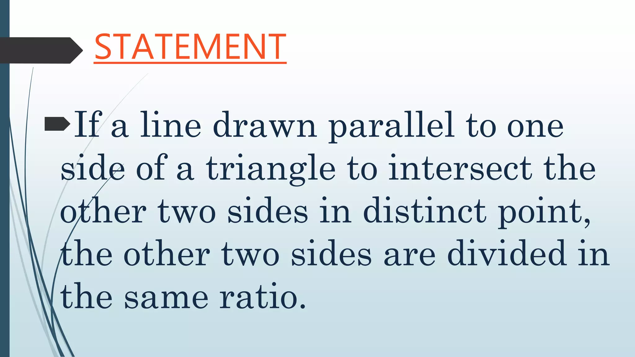 Basic proportionality theorem | PPTX