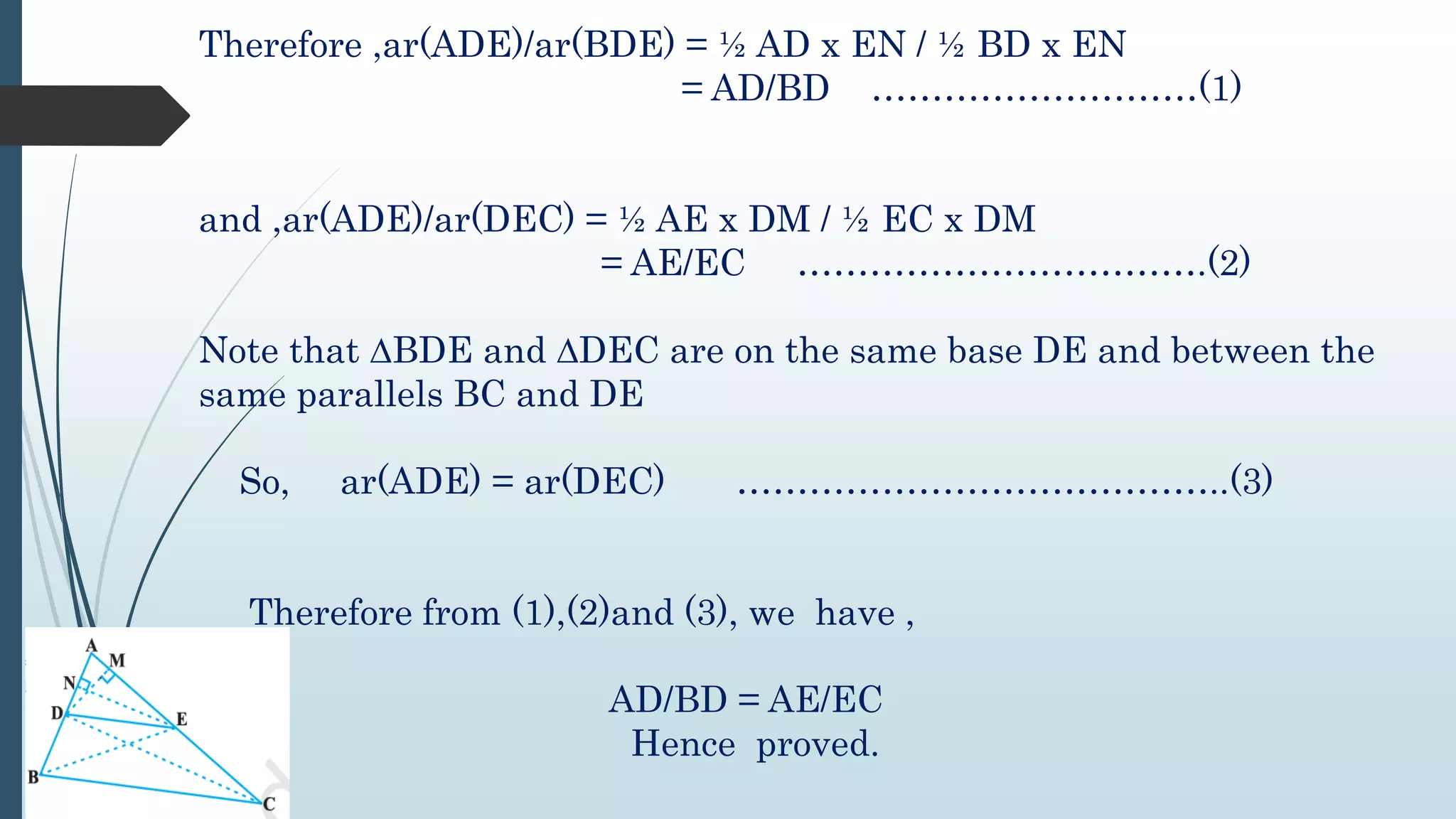 Basic proportionality theorem | PPTX