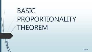 Basic proportionality theorem | PPTX