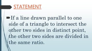 Basic proportionality theorem | PPTX