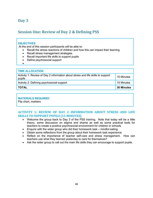 Basic PSS in education - A training manual for teachers and other ...