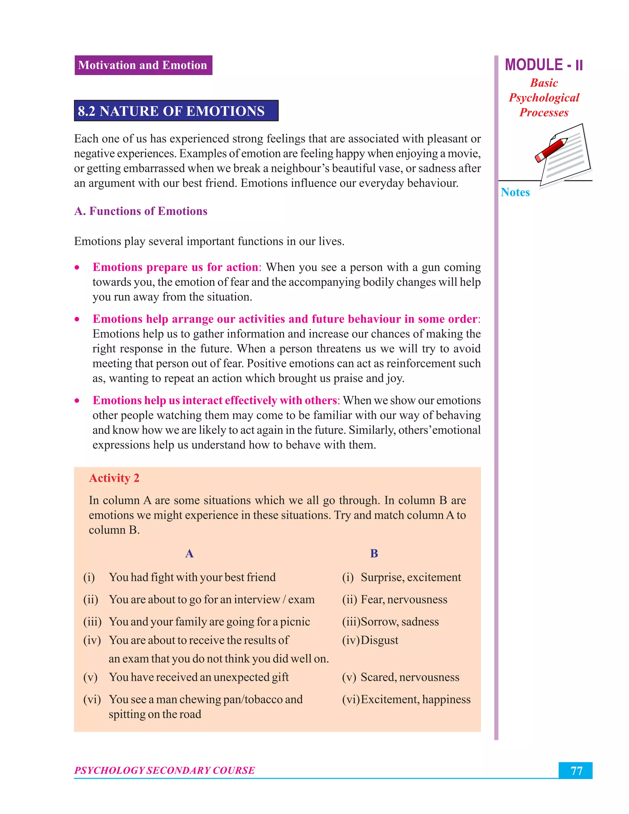 Basic psychological processes motivation and emotion | PDF