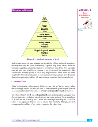 Basic psychological processes motivation and emotion | PDF