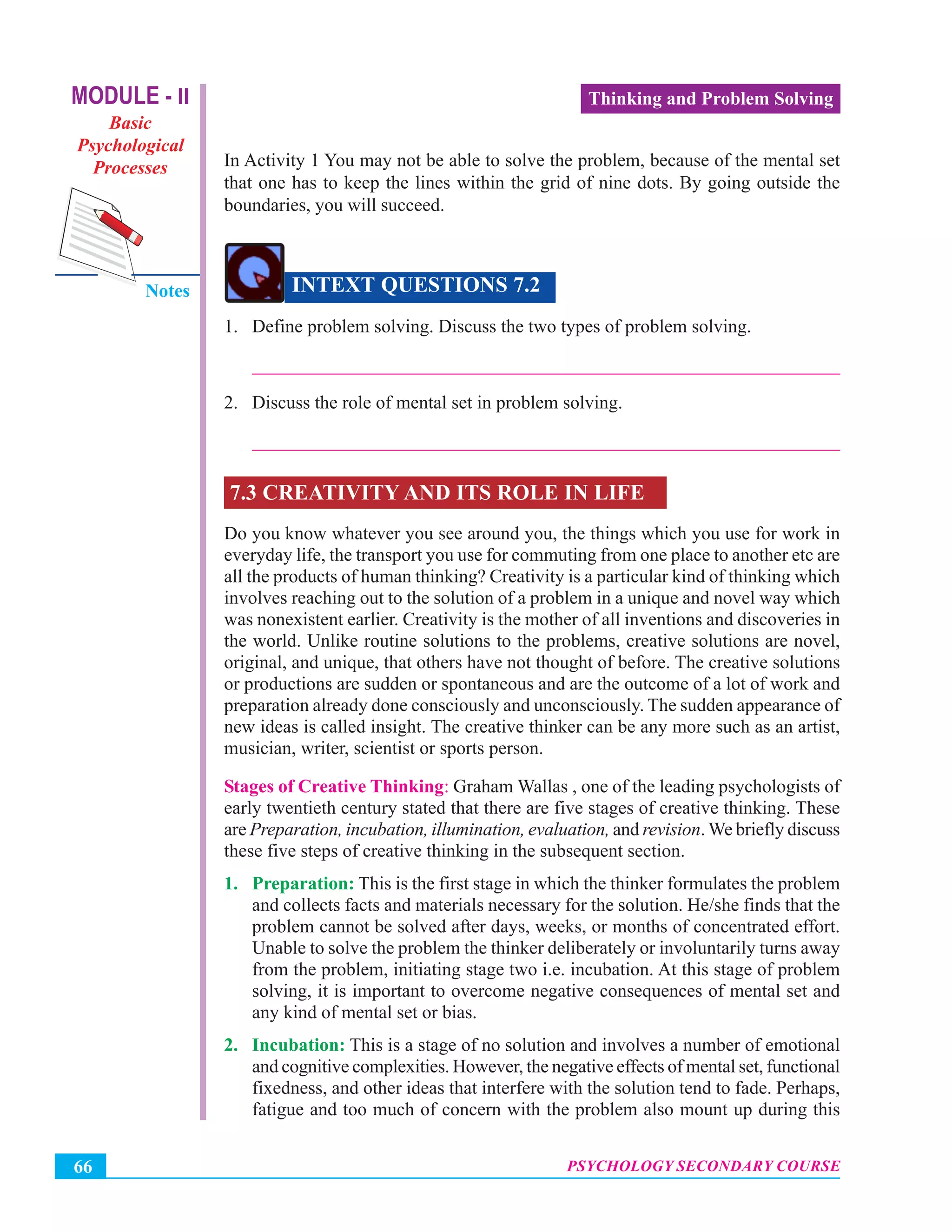 Basic psychological processes thinking and problem solving | PDF