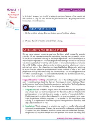 Basic psychological processes thinking and problem solving | PDF