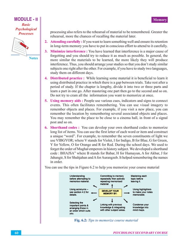 Basic psychological processes memory | PDF