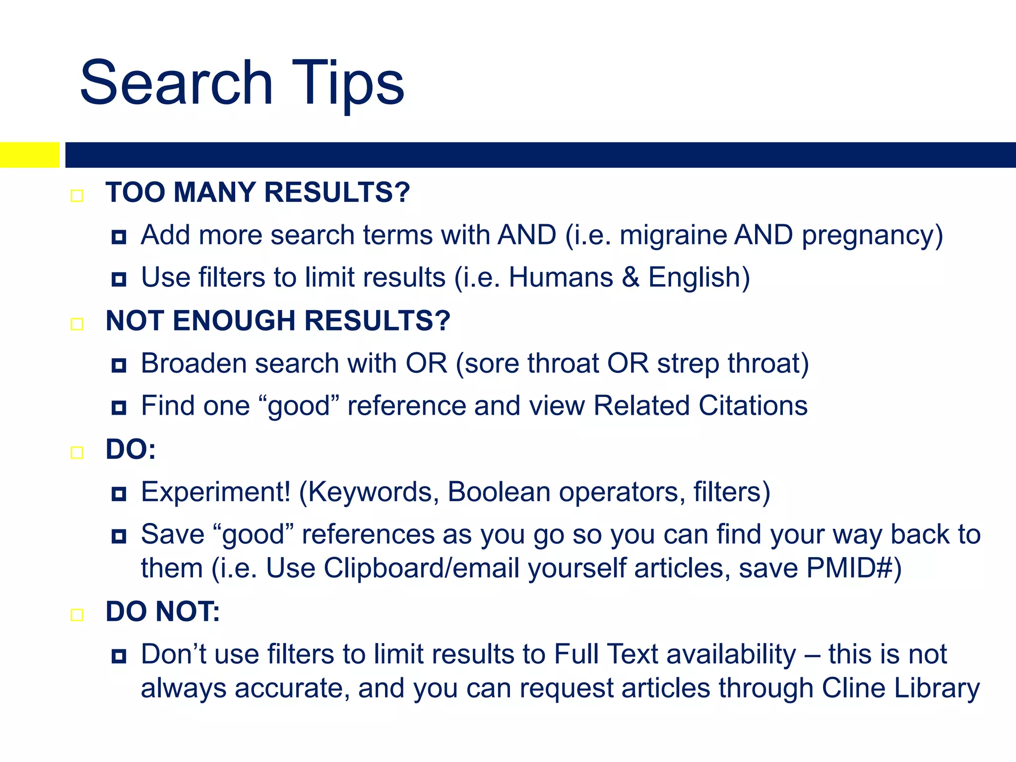 PubMed Basics | PPTX | Search | Internet