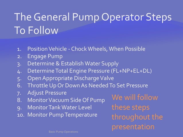 Basic_Pump_Operations_Class_BHFD.pptx | Fish and Aquariums | Pets