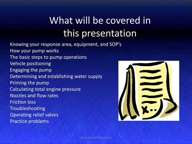 Basic_Pump_Operations_Class_BHFD.pptx | Fish and Aquariums | Pets