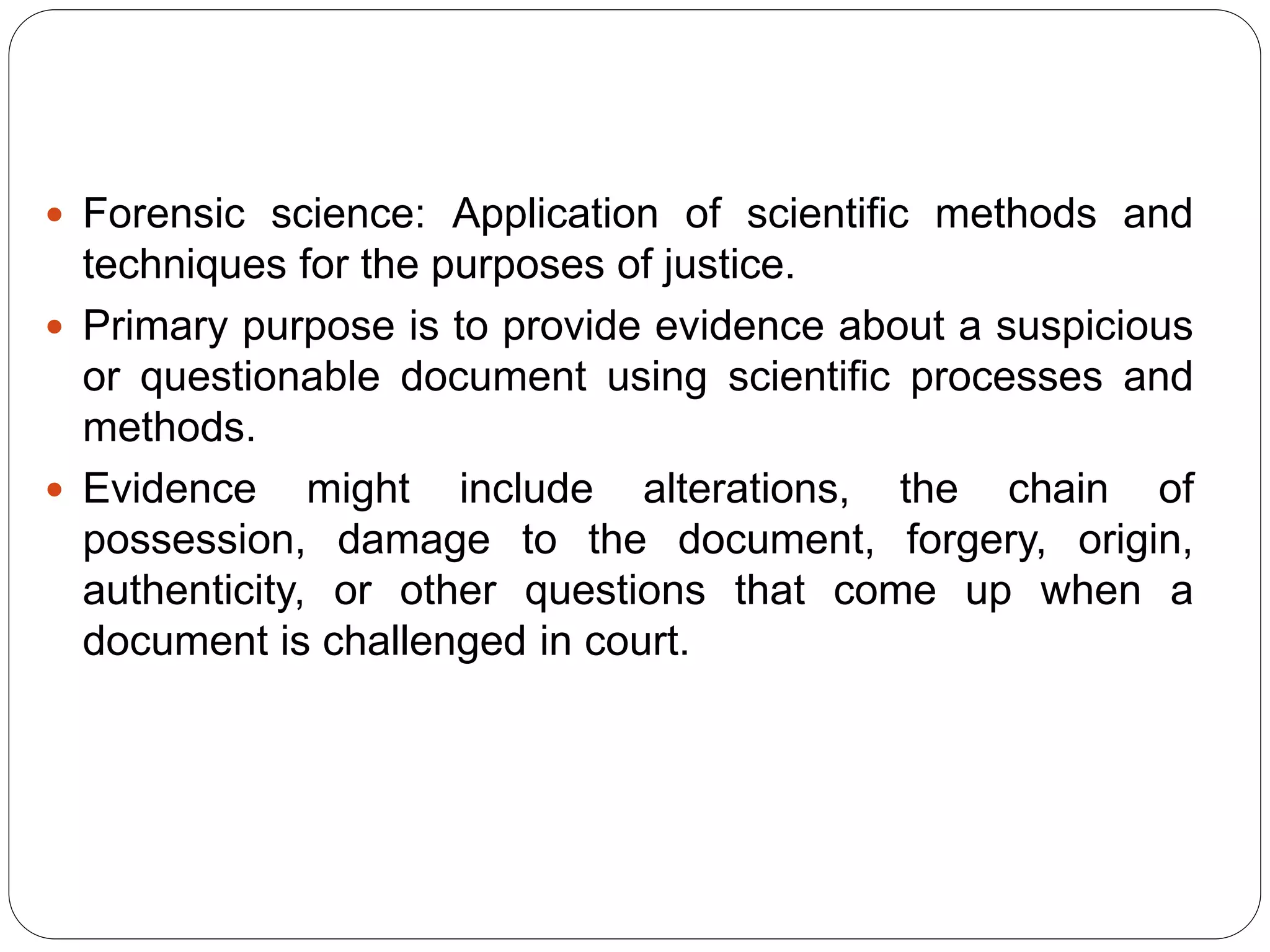forensic questioned document examination | PPTX