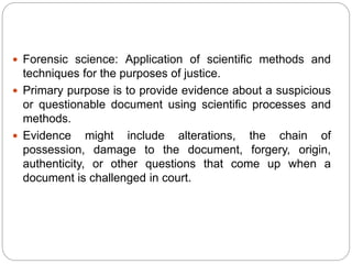 forensic questioned document examination | PPTX