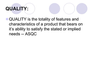 Basic quality concept | PDF